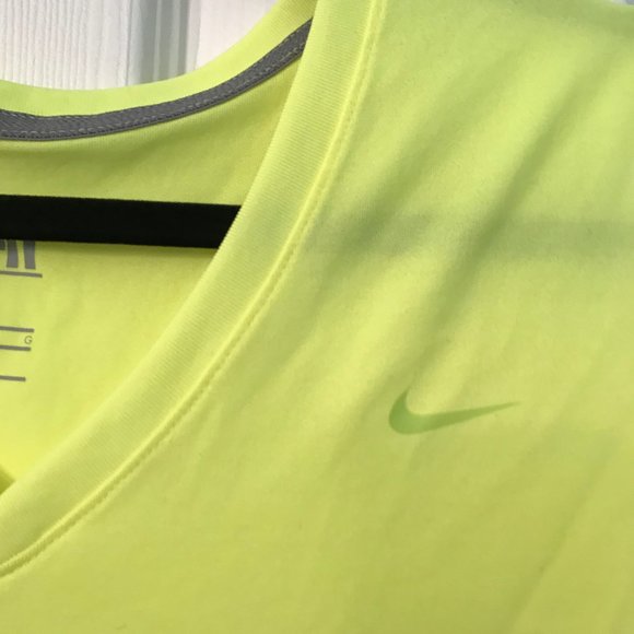 Nike | Tops | Nike Dryfit Neon Yellow Shirt | Poshmark